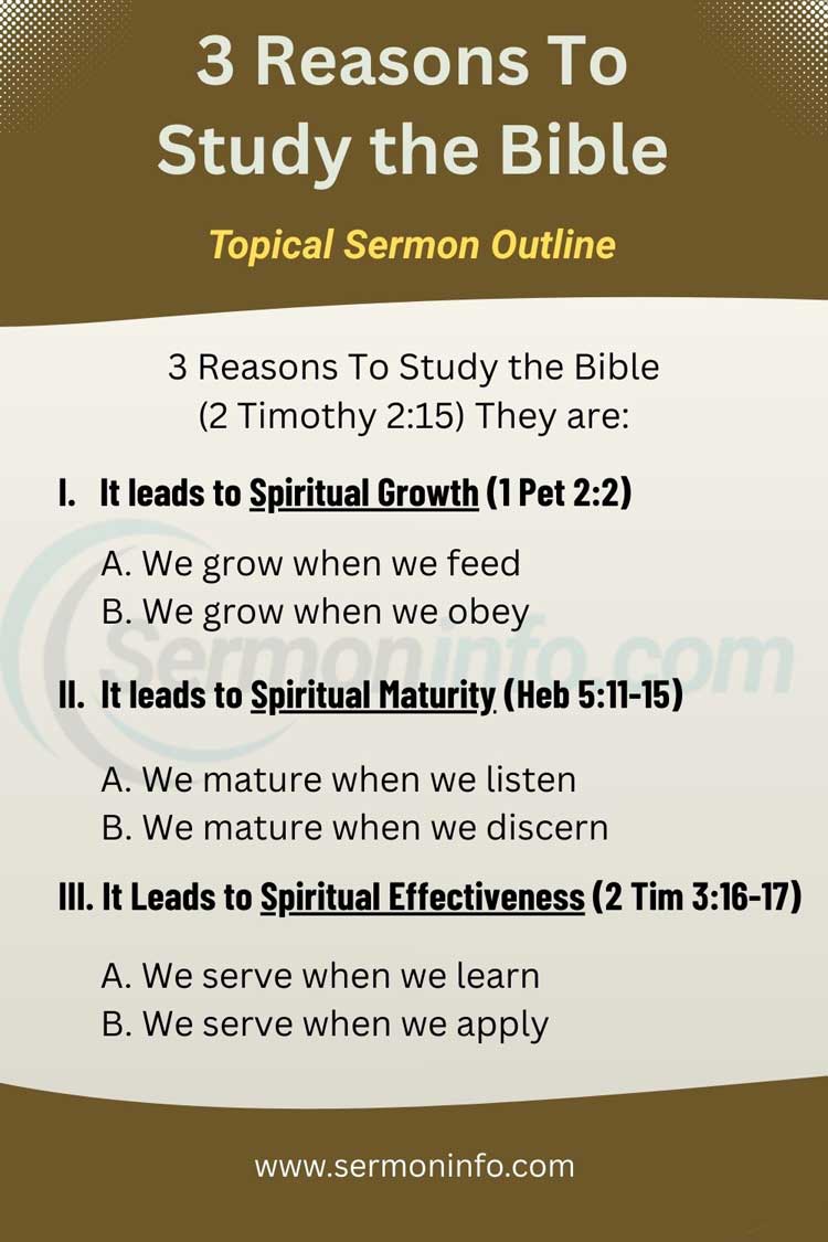 3 Reasons to Study the Bible | Topical Sermon Outline